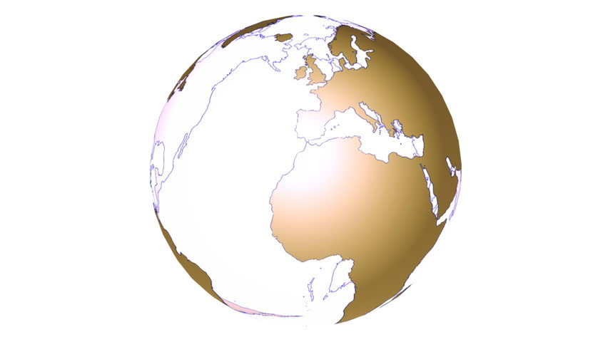 Rotating 360 Clean Earth Globe With Transparent Oceans And Very ...