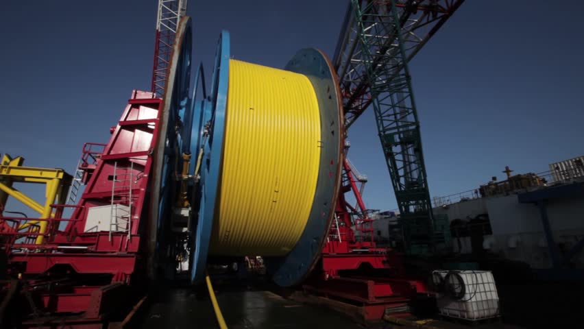 Cable Laying Vessel for Deep-sea Stock Footage Video (100% Royalty-free ...