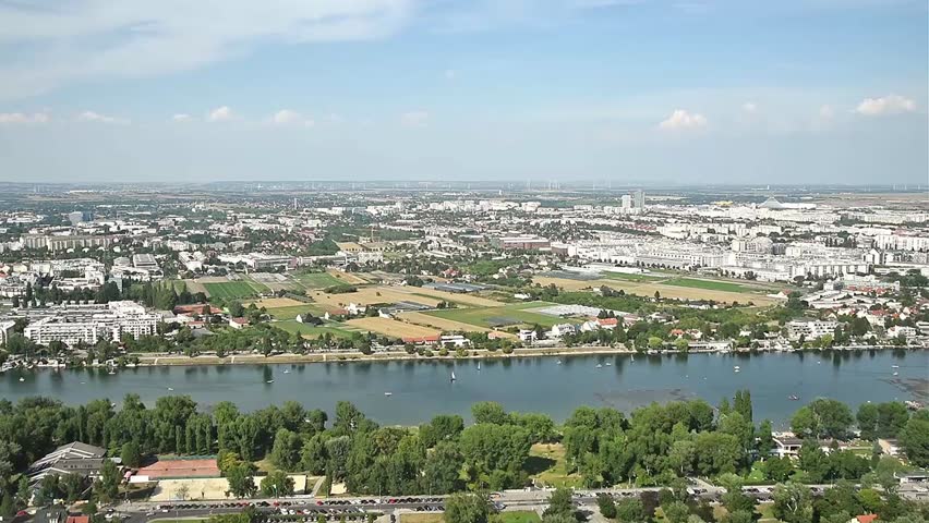 Aerial Panoramic View of Vienna Stock Footage Video (100% Royalty-free ...