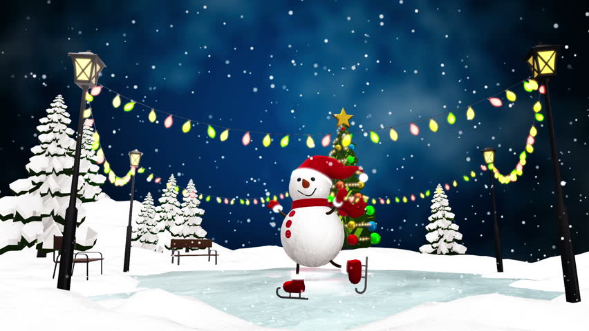Snowmen Having Snowball Fight. Loop-able. Happy Holidays Version. The ...
