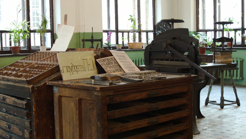 Typesetting Letters Metal Casting Table Stock Footage Video (100% ...