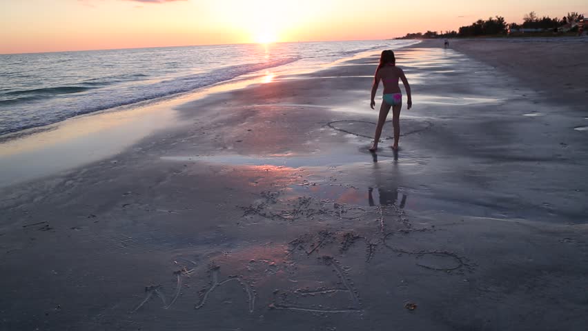Pre-teen Girl Playing On Beach Stock Footage Video (100% Royalty-free ...