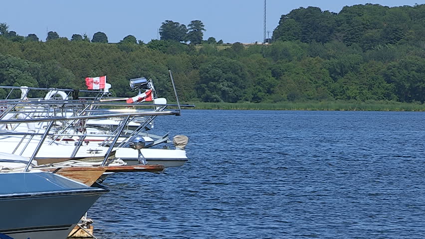 Port Perry, Ontario, Canada July 2013 Tourists And Boaters Enjoying Hot ...