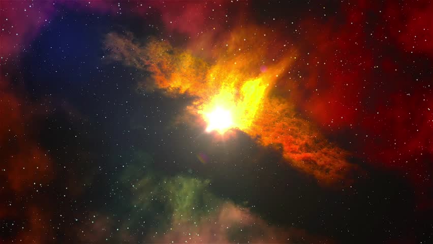 Magnificent Space Flight Through Colorful Nebulae Stock Footage Video ...