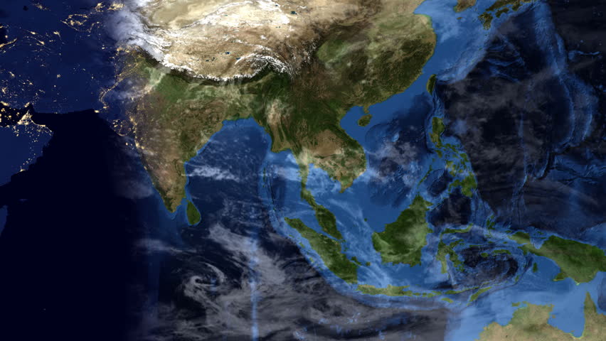 Orbiting Over Asia 3D 4K Animation Stock Footage Video 21946429 ...