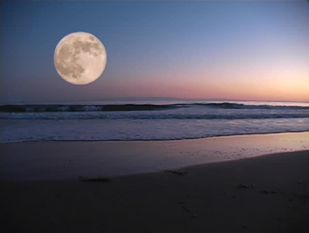 Big Full Moon Over Ocean Stock Footage Video 2570852 | Shutterstock
