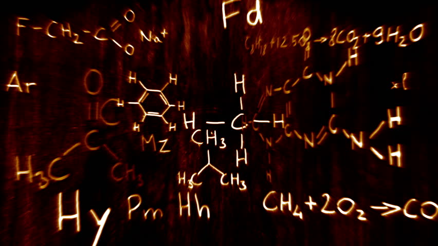 Chemistry Formulas and Symbols Floating Stock Footage Video (100% ...