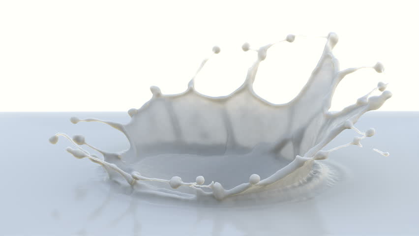 Stock video of slow-motion milk dropping and splashing making ...