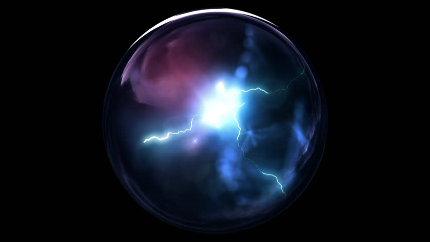 Blue Magic Energy Flows In Crystal Ball - Seamless Animation On Black ...