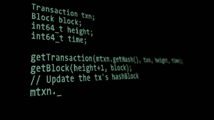 C++ Programming Code Running Down A Computer Screen Terminal 動画素材 ...