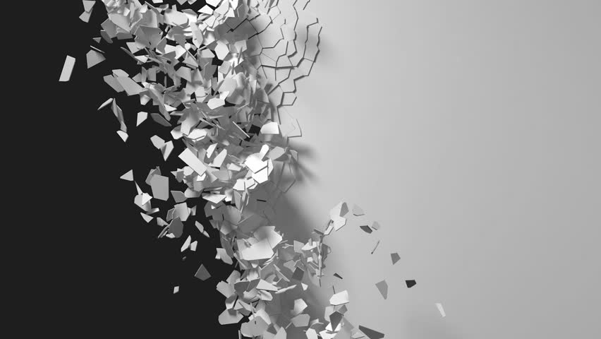 Stock video of breaking wall, scattering in the wind | 14917972 ...