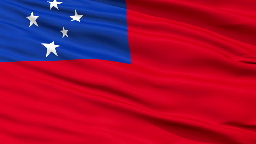 Apia Capital City Flag Of Samoa, Close Up Realistic 3D Animation ...