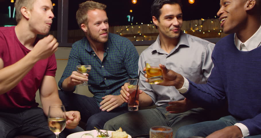 Male Friends Enjoying Night Out Stock Footage Video (100% Royalty-free ...