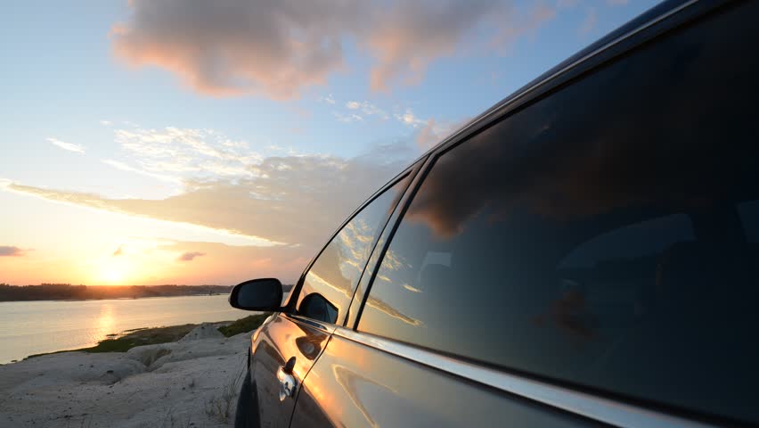 Car Windshields and Sunset Background Stock Footage Video (100% Royalty ...