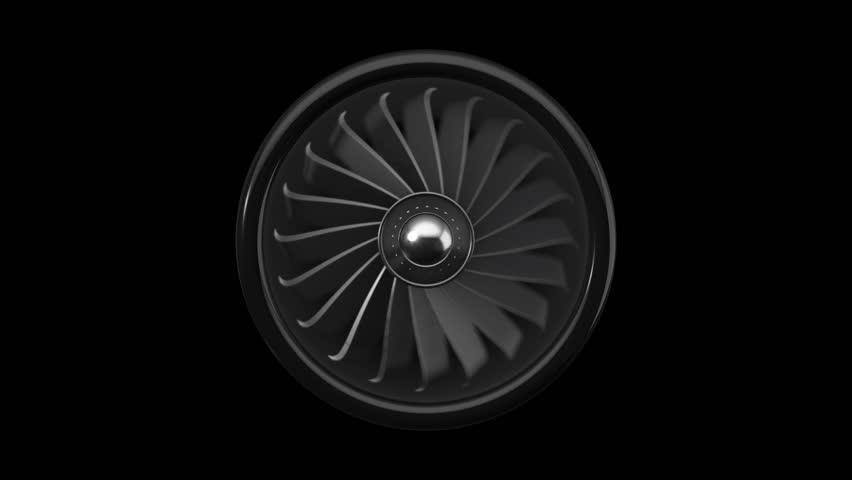Animation Of Rotating Jet Engine With Turbine. Animation Of Seamless ...