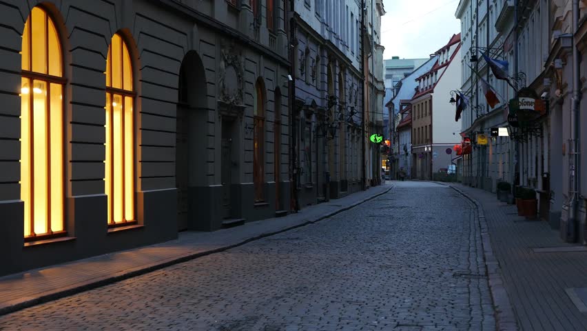Empty City Street. Europe. Stock Footage Video (100% Royalty-free ...