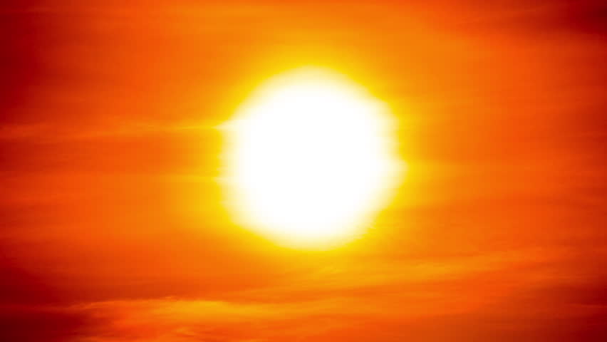 Sun at Sunset Sky. Glow Stock Footage Video (100% Royalty-free ...