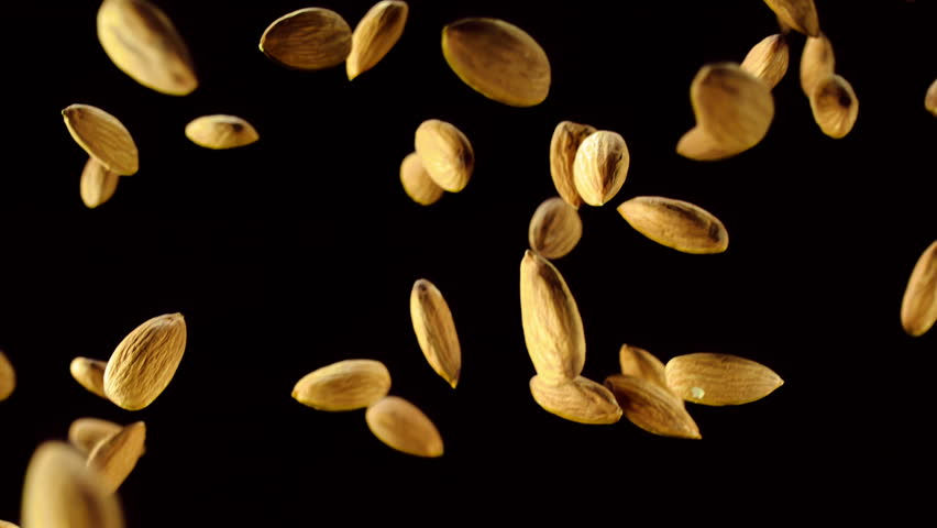 Almonds are Flying On a Stock Footage Video (100% Royalty-free ...