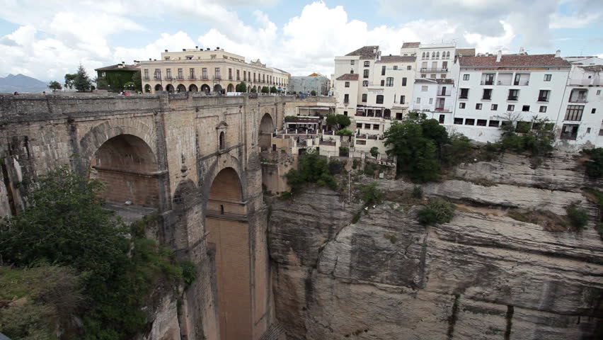 Historic Bridge Over Deep Gorge Stock Footage Video (100% Royalty-free ...