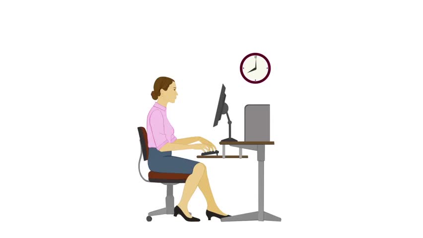 Correct Sitting Human Position At The Table Infographics Animation ...