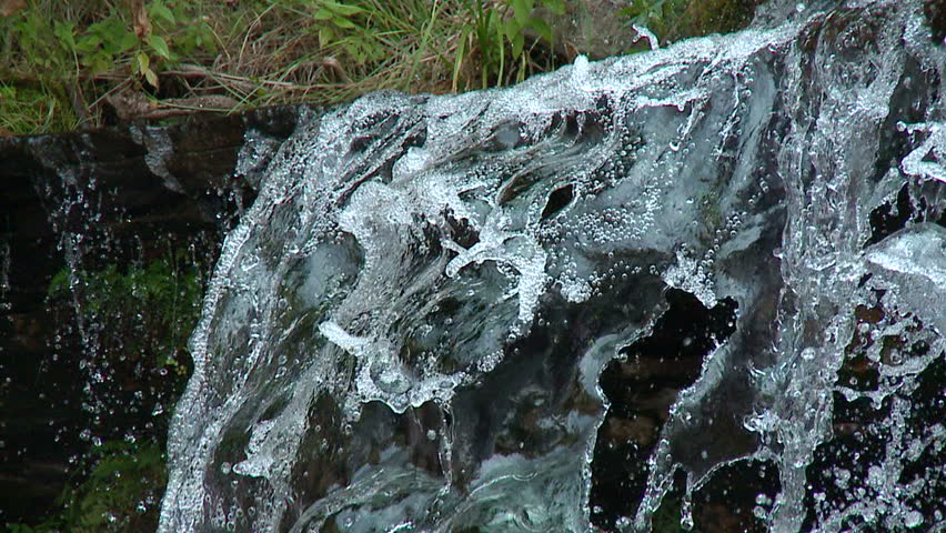 Stream Of Water Falling Over Rock Edge Slow Motion 2k Stock Footage ...