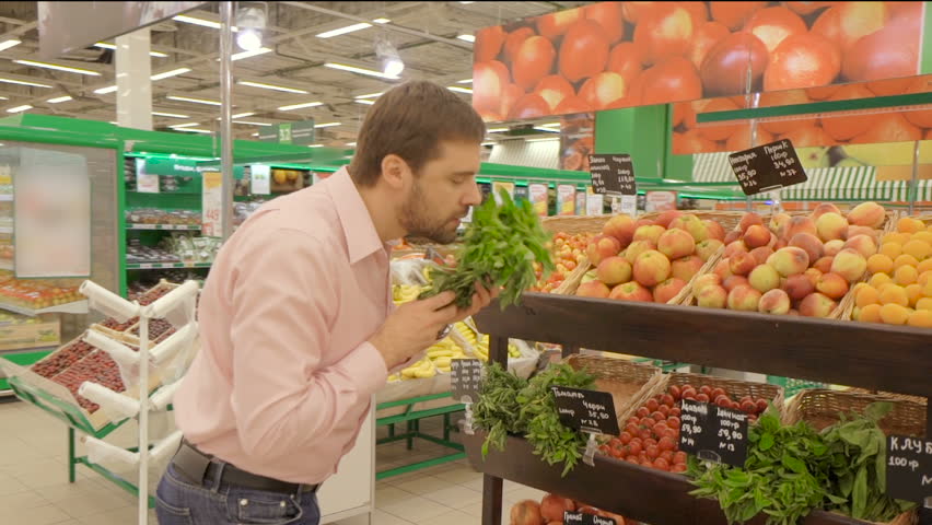 Portrait Of Produce Man Working At Grocery Store Stock Footage Video ...