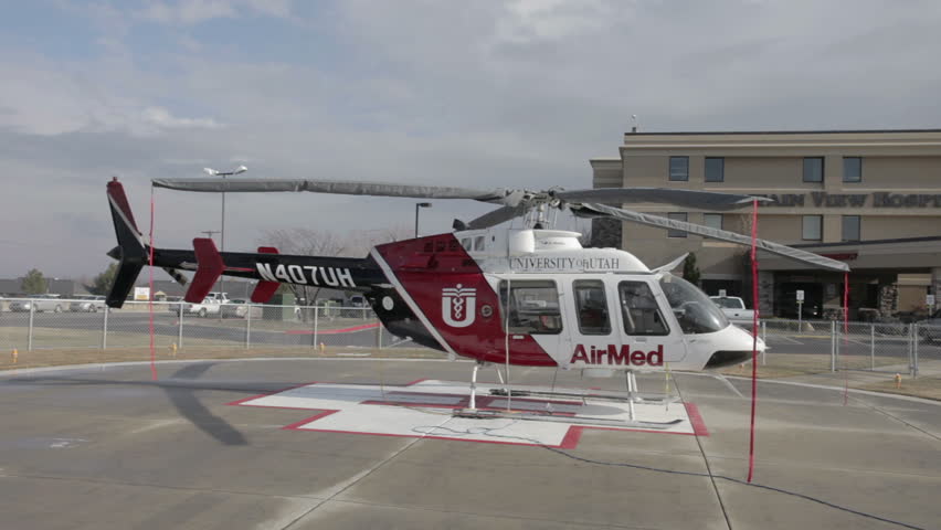 PAYSON, UTAH DEC 13: Helicopter AirMed Emergency Evacuation And Rescue ...