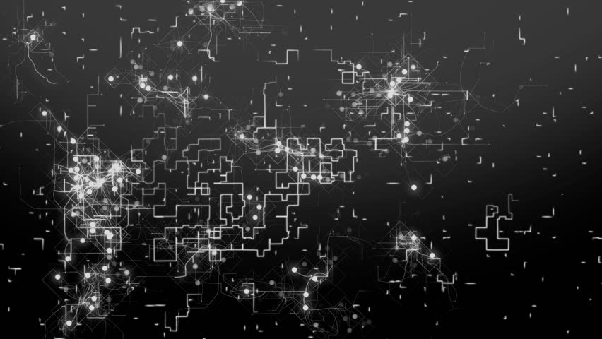Black-white Animation of Digital Grid. Stock Footage Video (100% ...