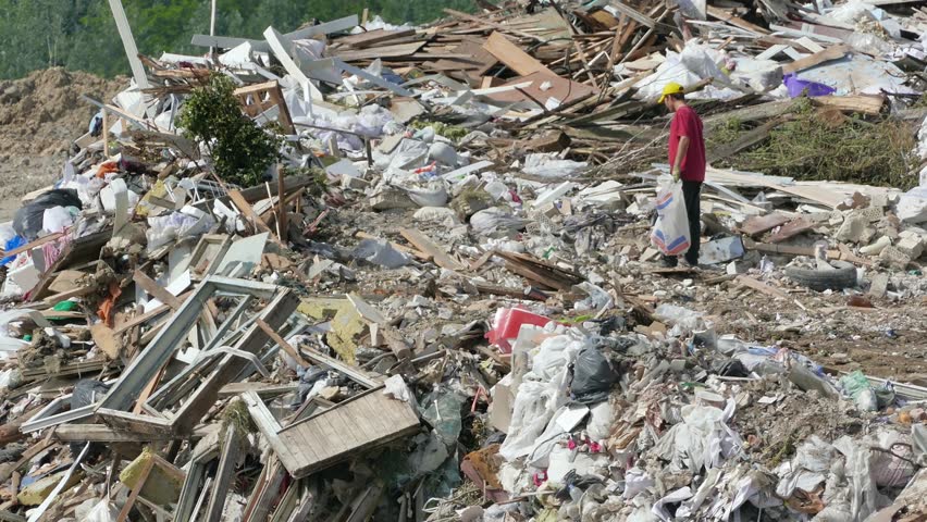 Stock Video Clip of Kiev, Ukraine, June 2016: People sort garbage ...