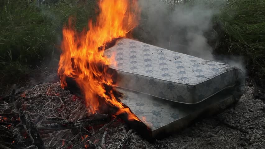 Burning Waste Mattress Stock Footage Video (100% Royalty-free) 17764822 ...