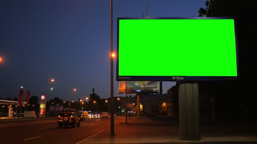 Drive-in Movie Theater At Dusk With Green Screen -- Fill It With ...