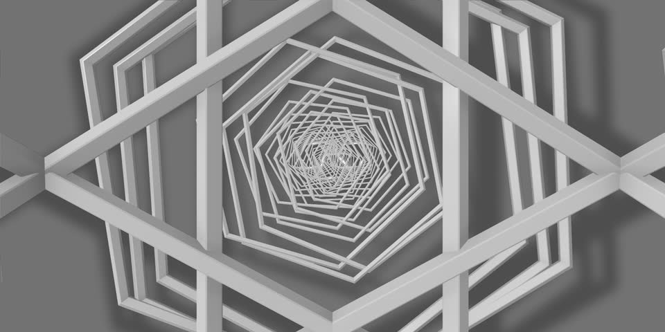 White Polygonal Geometric Surface. Computer Generated Seamless Loop Abstract Motion Background ...