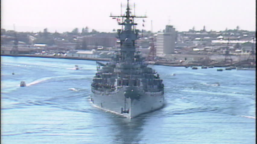 Archive 1991 USS Missouri Leaving Fremantle Harbour Ariel Low Ariel ...