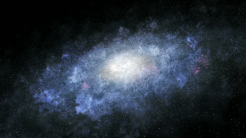 Moving Through Space Towards Pretty Galaxy Stock Footage Video 12055670 ...