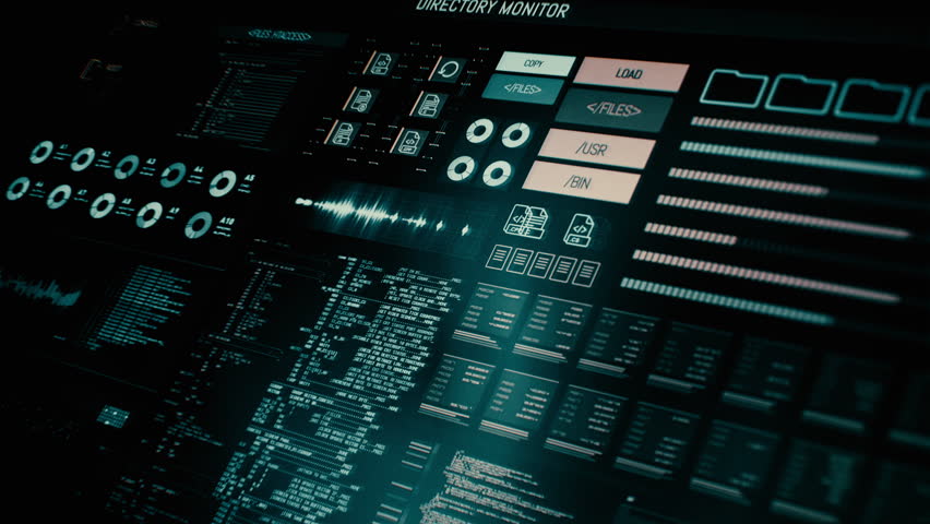 Futuristic Digital Interface Screen / Streaming And Flashing Computer ...