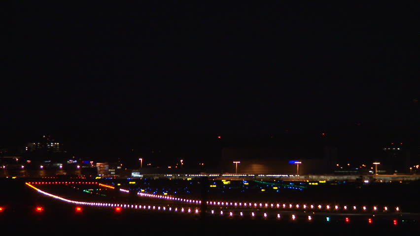 Airport Runway Night Stock Footage Video | Shutterstock