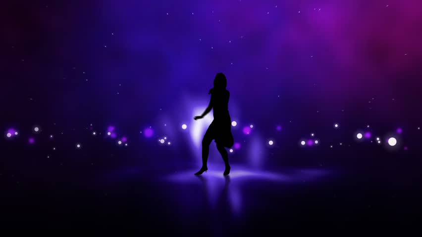 A Young Woman Does Amazing Dance Moves On A Beautifully Colored ...