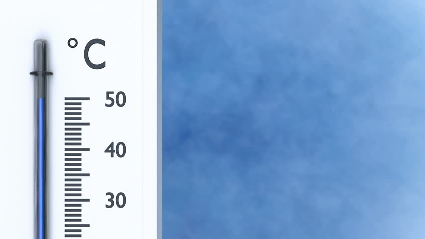 Thermometer Shows Decreasing Temperature in Stock Footage Video (100% ...