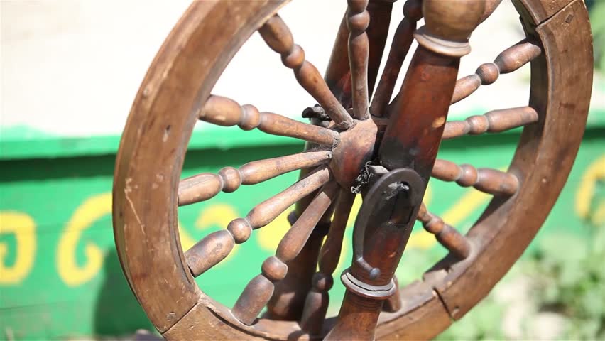 Wooden Wheel Spindle, Old Wooden Stock Footage Video (100% Royalty-free ...