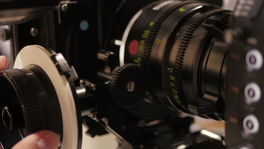 Camera Operator Adjust Follow Focus Stock Footage Video 34818667 ...
