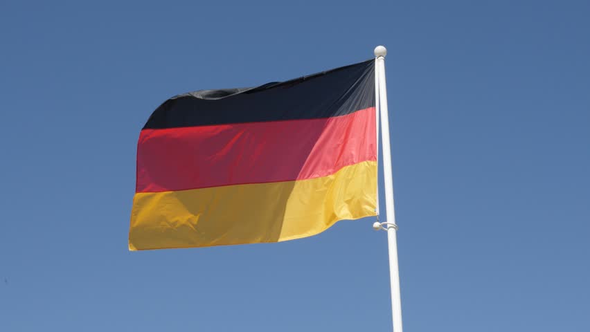 Realistic Ultra-HD Flag Of Germany Waving In The Wind. Seamless Loop ...