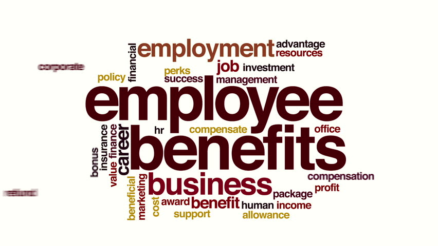 Employee Benefits Animated Word Cloud Stock Footage Video (100% Royalty ...