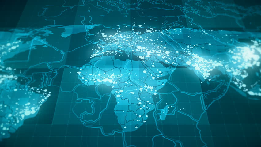 Globalization World Map Animation Blue. Stock Footage Video (100% ...