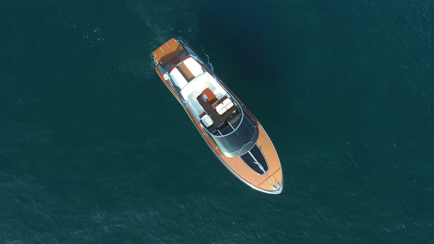 Stock video of perpendicular aerial view of luxury boat | 21069172 ...
