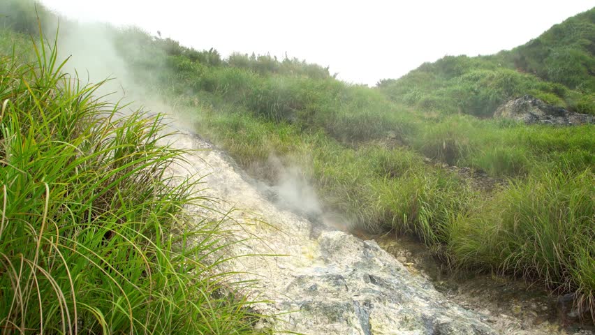 4K, Mountains And Valleys Of Hot Geothermal Spring In Yang Ming Shan ...