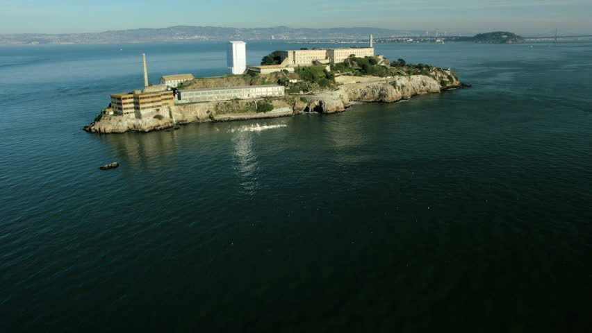Aerial View Of The Island Of Alcatraz, San Francisco, California, North ...