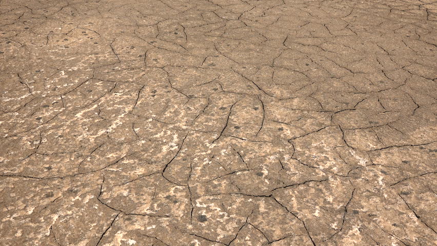 ULTRA HD 4K Pan Right Of Dry Ground Earth, Pollution Desert, Texture ...