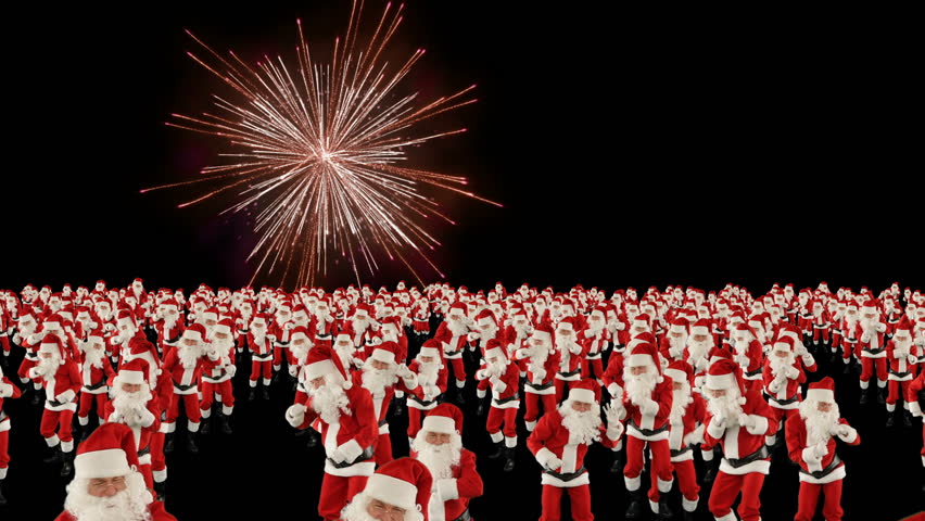 Santa Claus Crowd Dancing, Christmas Party Merry Christmas Shape ...