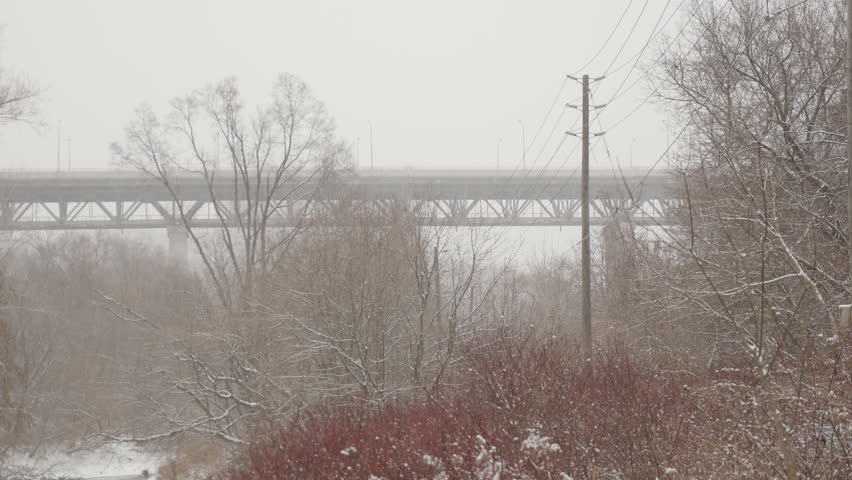 Rainy Drive In Toronto. DVP And Leaside Bridge. Stock Footage Video ...