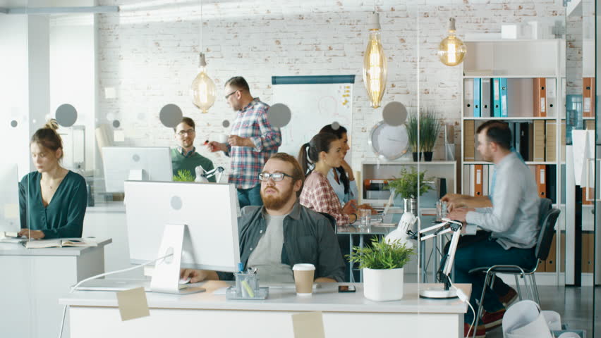 Life Of A Busy Creative Bureau. Diverse Cast Of People Solving Problems ...